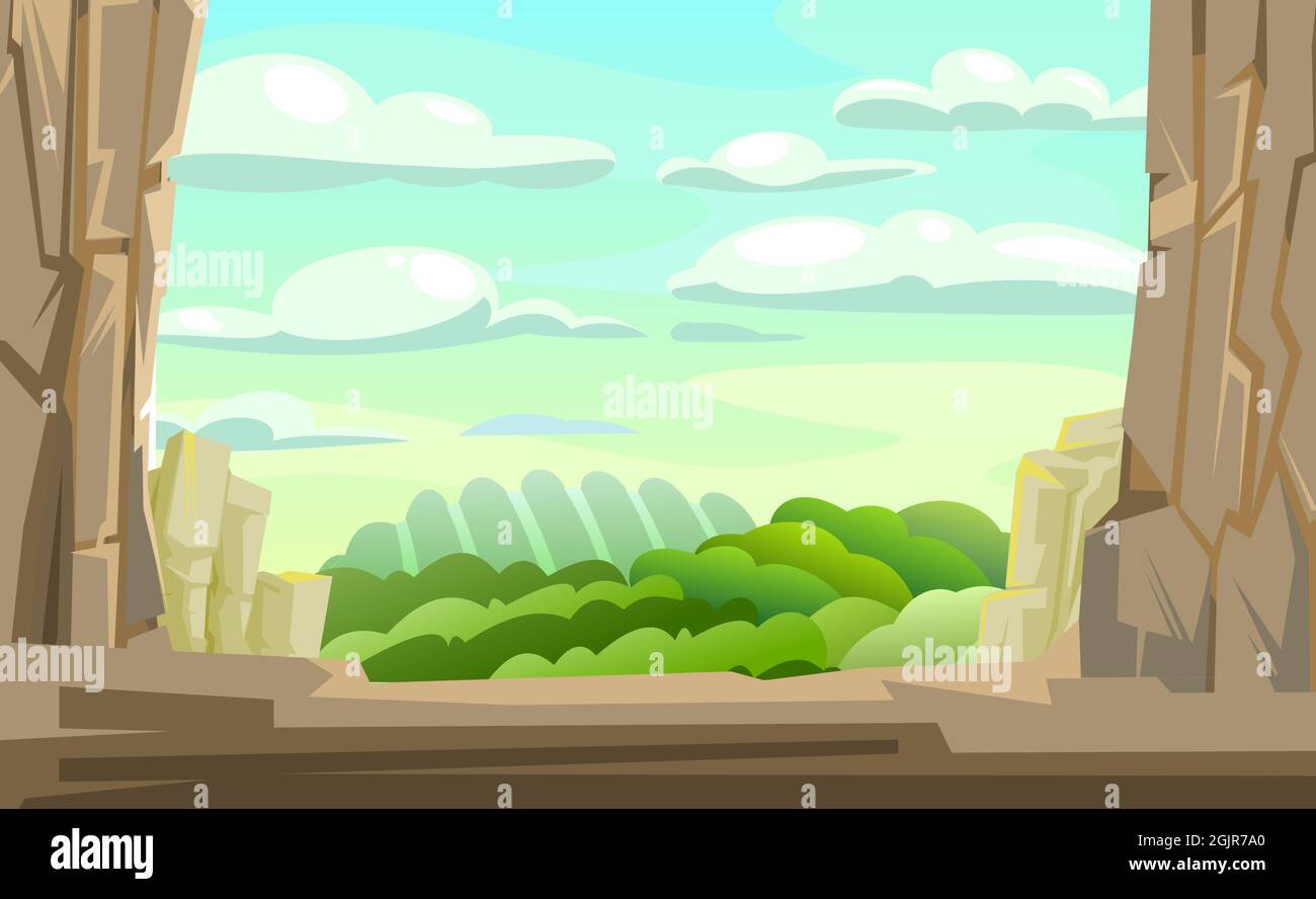 Mountain gorge. Frame composition. Stone rocky rocky rural landscape ...