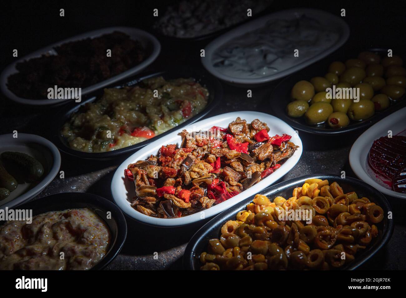 Turkish Cuisine Appetizers. Traditional Turkish and Greek dinner ...