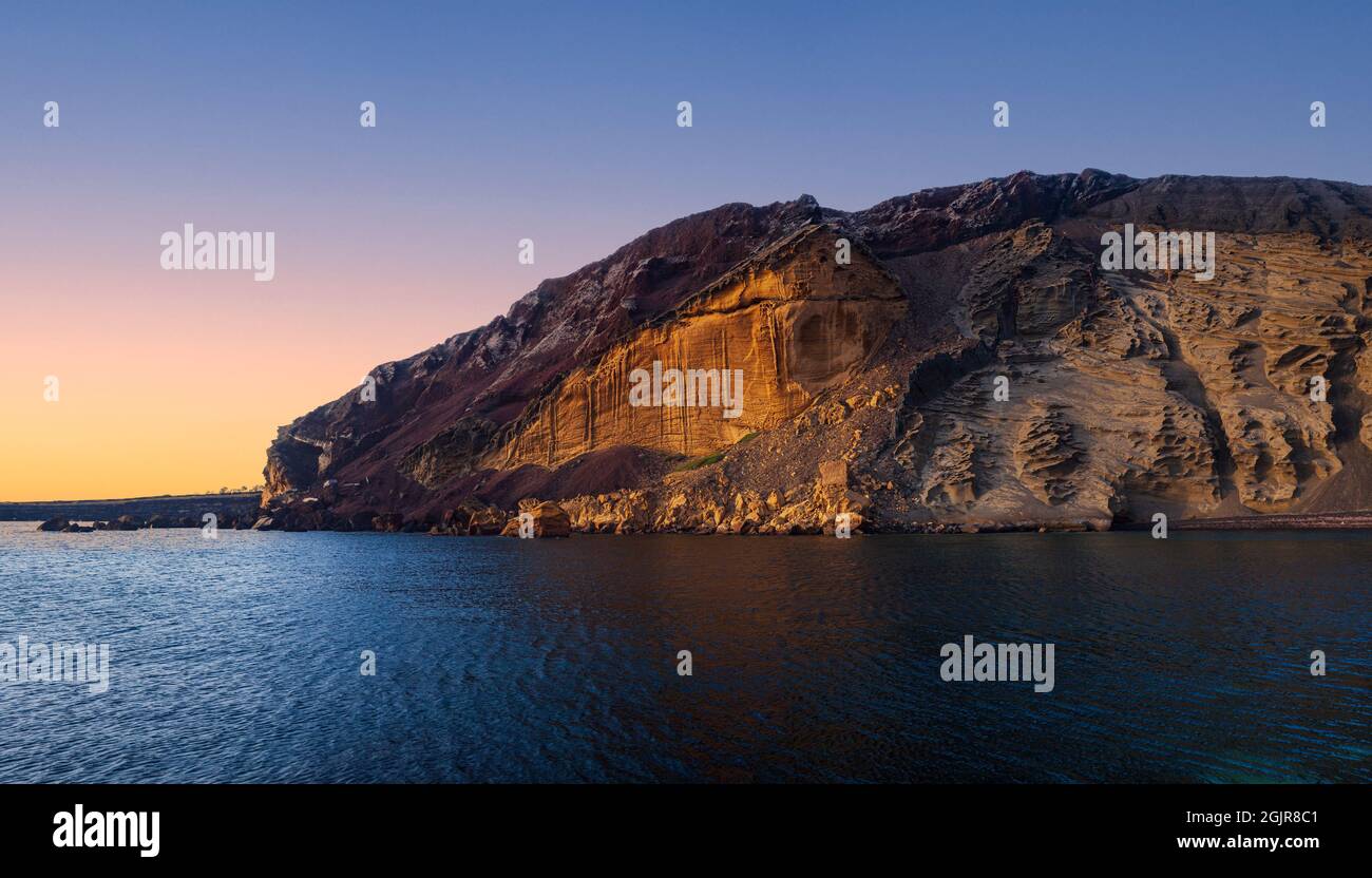 View of Monte Nero famopus volcano of Linosa, Sicily. Italy Stock Photo ...