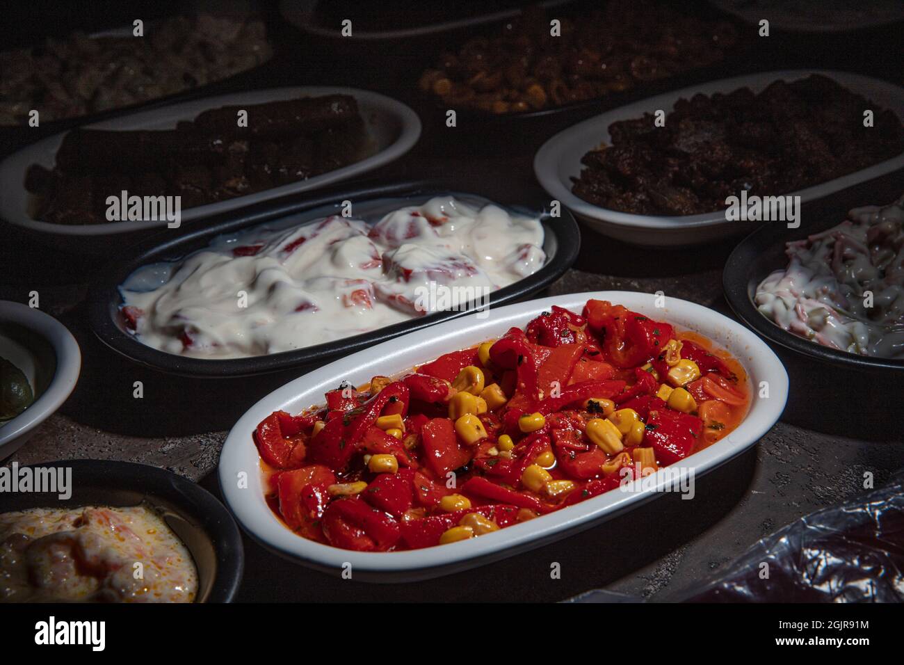 Turkish Cuisine Appetizers. Traditional Turkish and Greek dinner ...