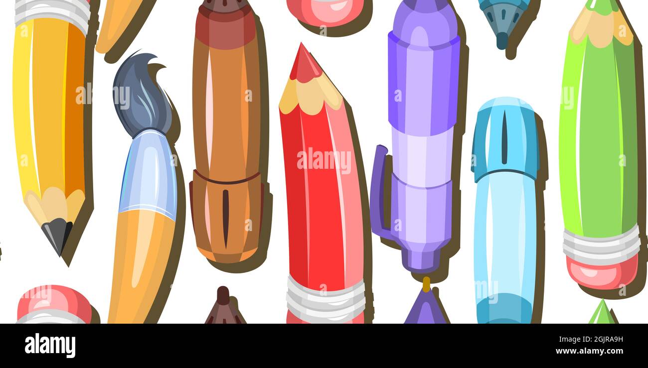 Stationery background illustration. Clouse up. Seamless horizontal ...