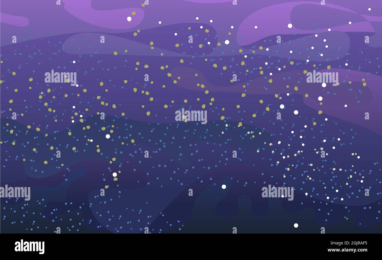Cosmos background. Starry sky landscape. Purple color. Flat style ...