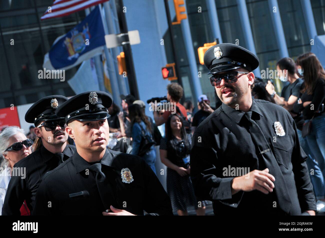 New York City, United States. 11th Sep, 2021. Uniformed NYPD and NYFD ...