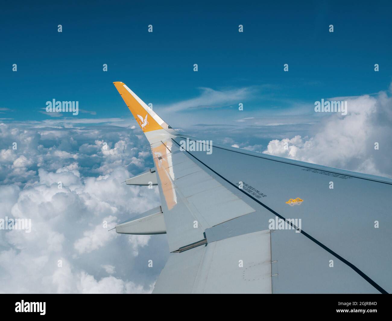 Antalya, Turkey - September 12, 2021: The logo of Pegasus airlines on ...