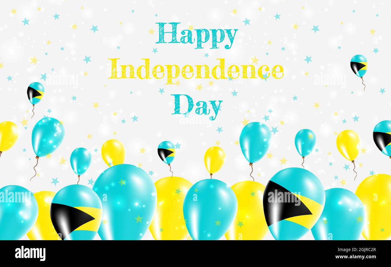 Bahamas Independence Day Patriotic Design. Balloons in Bahamian ...
