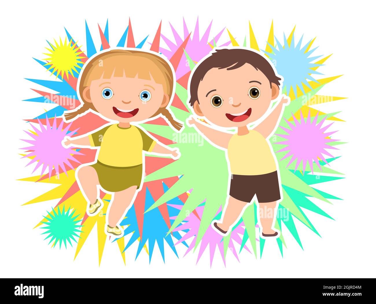 Jump For Joy Girl Cartoon