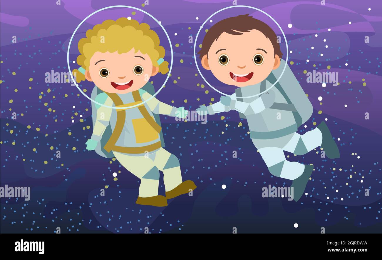 Boy And Girl Astronauts
