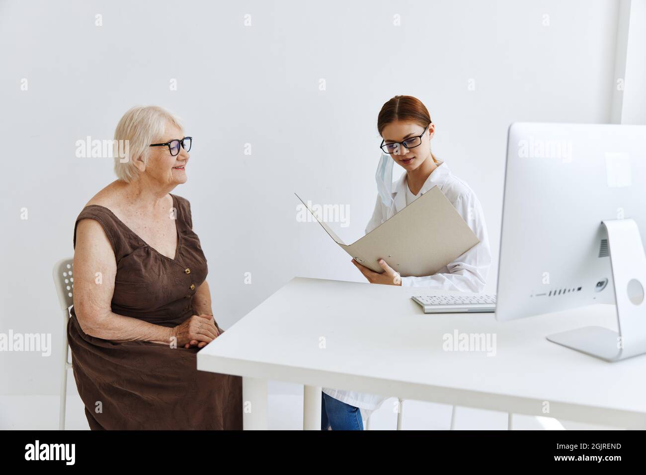 female doctor patient examination professional treatment Stock Photo ...