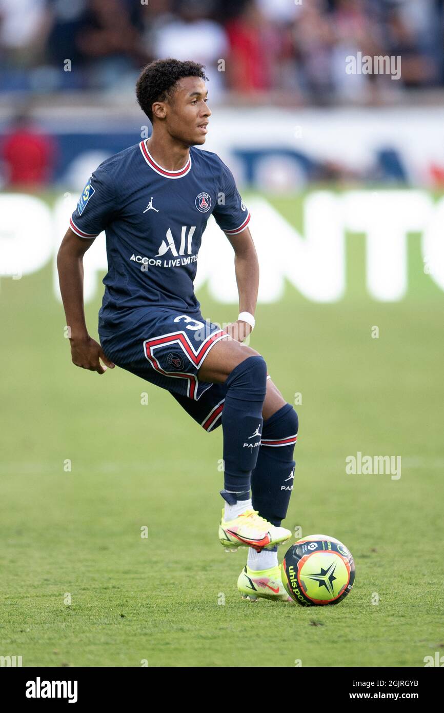 Nathan Bitu Mazala of Paris Saint-Germain in action during the Ligue 1Uber Eats match between ...