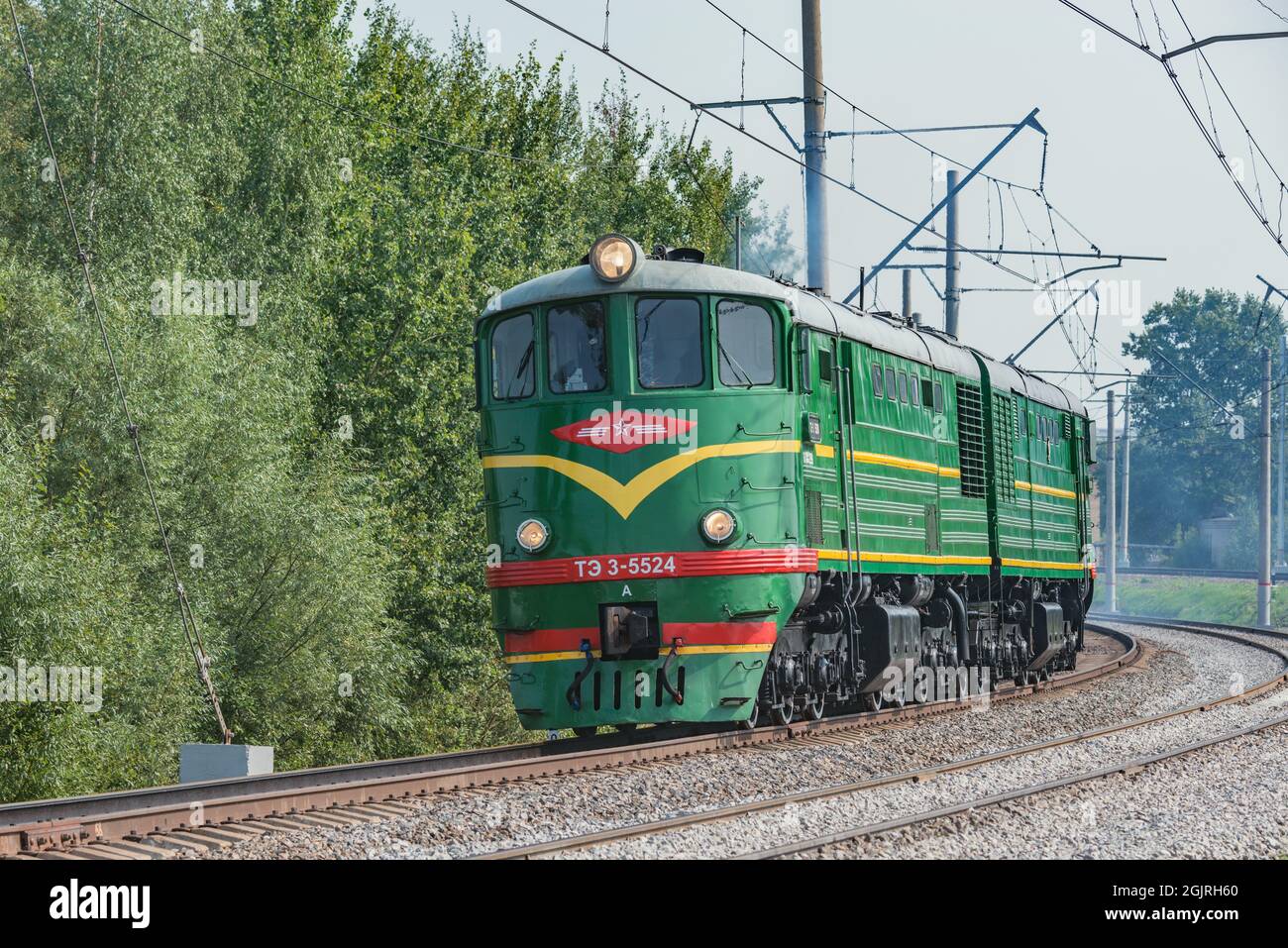 Moscow, Russia - August 27, 2021: Retro diesel locomotive TE-3 at Pro ...