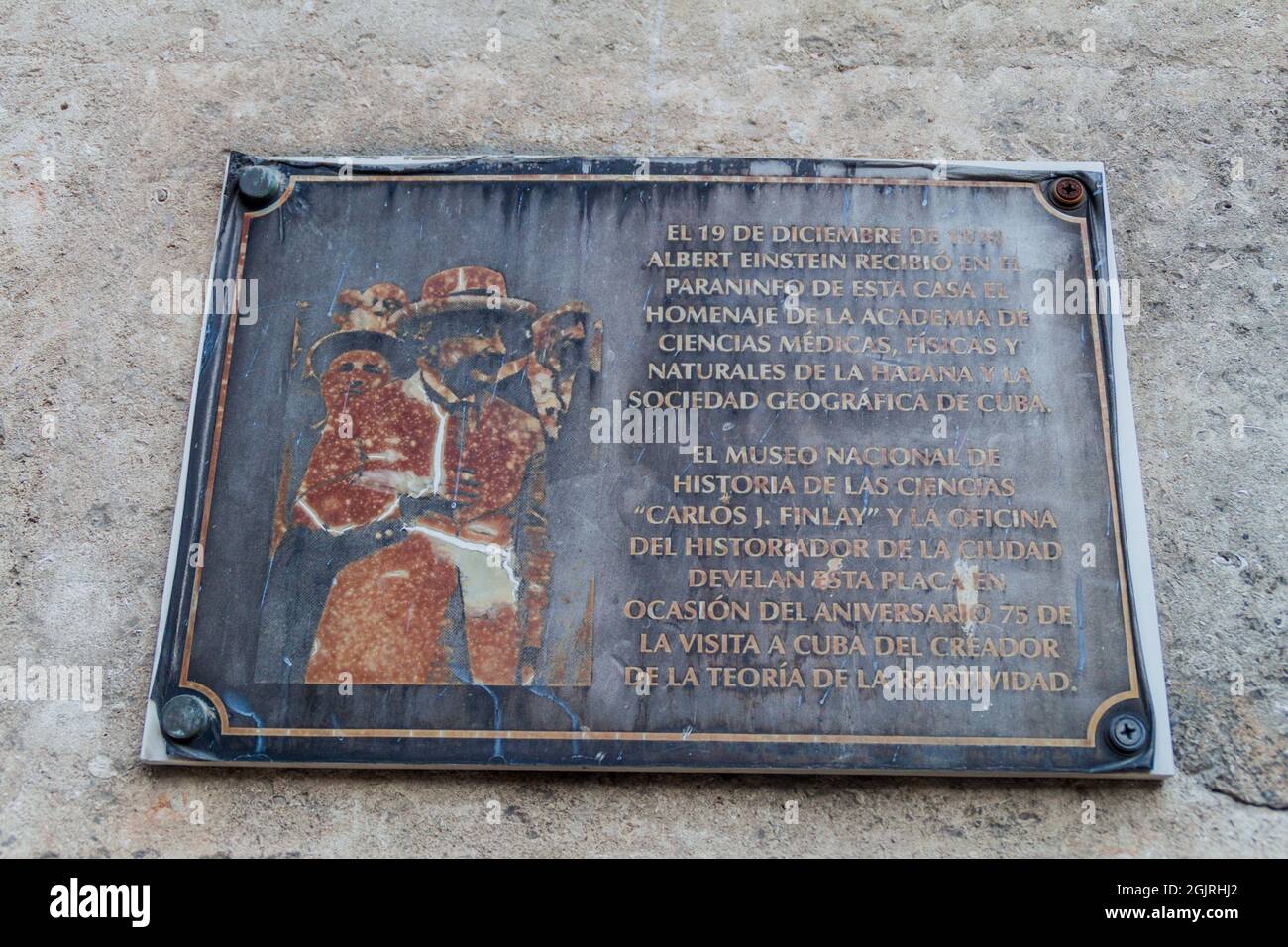 HAVANA, CUBA - FEB 22, 2016: Plaque on the building of the Museum of ...