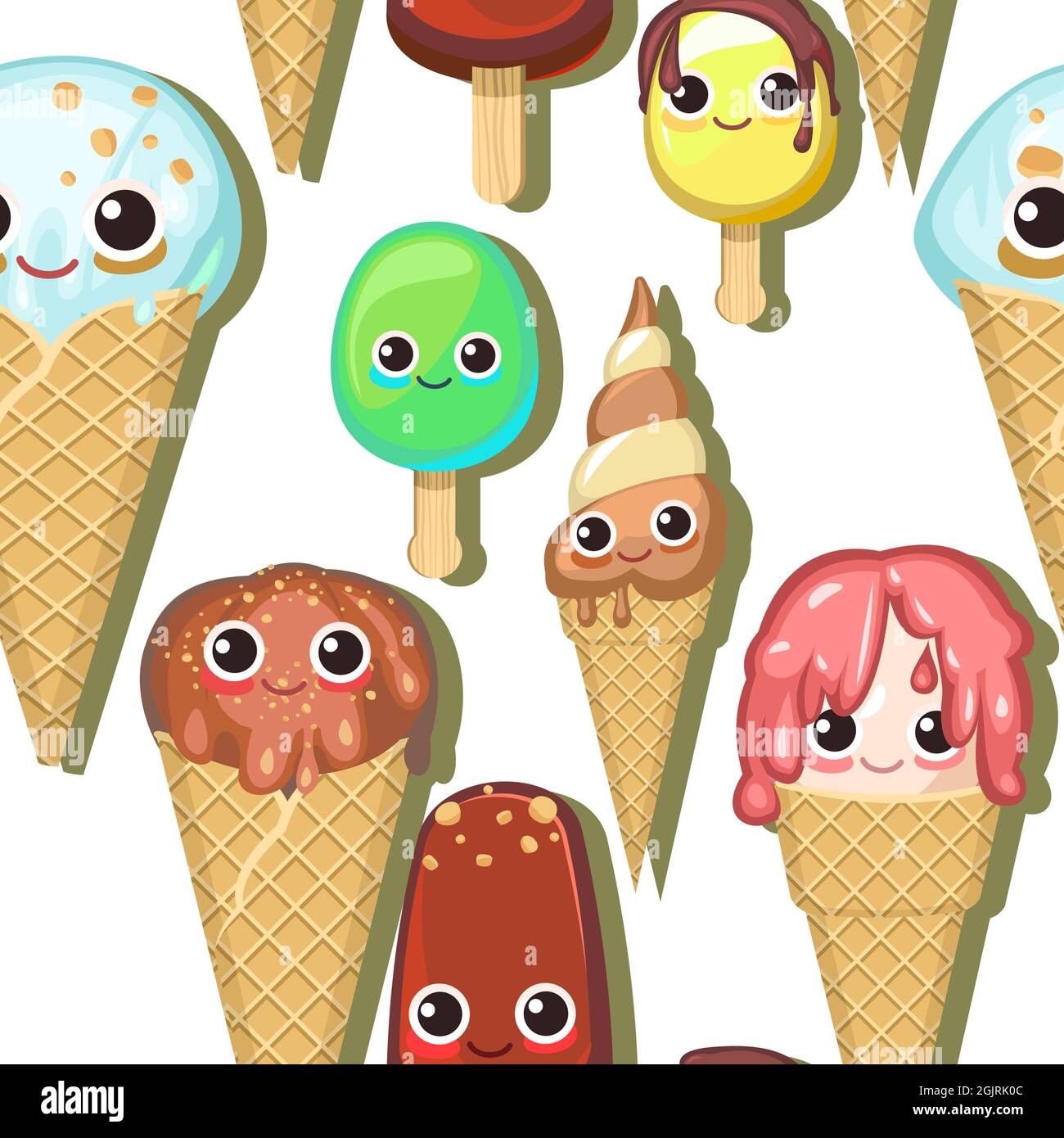 Wafer sweet cones pattern Stock Vector Images - Alamy
