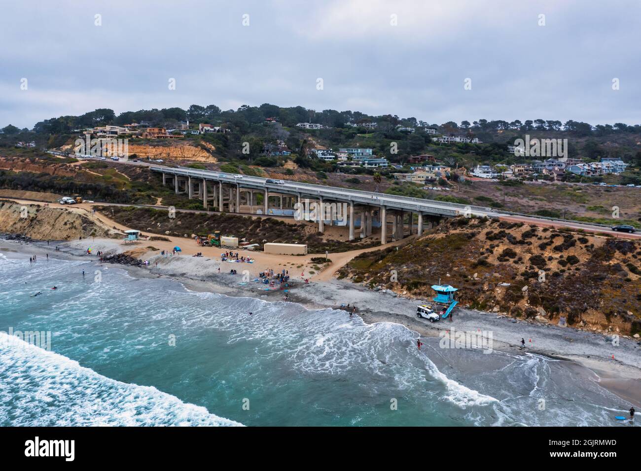 Beautiful aerial view of Torrey Pines State Beach and Del Mar Homes ...
