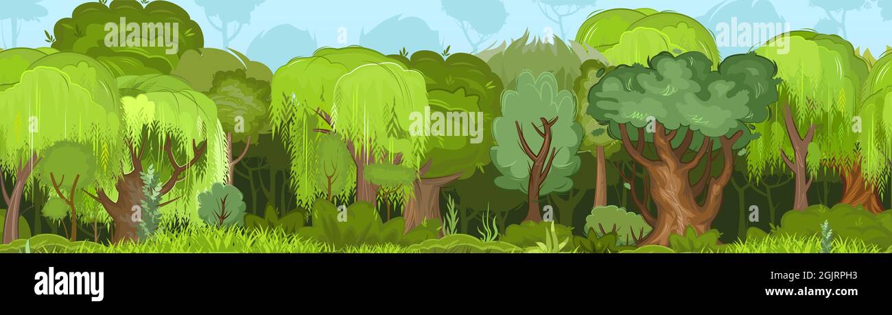Early summer garden view Stock Vector Images - Alamy