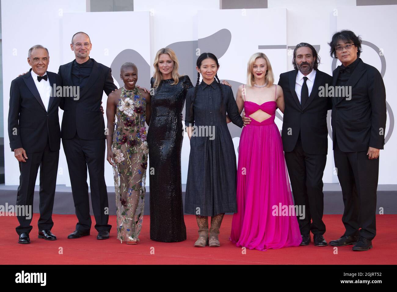 Alberto Barbera and jury members Alexander Nanau, Cynthia Erivo ...