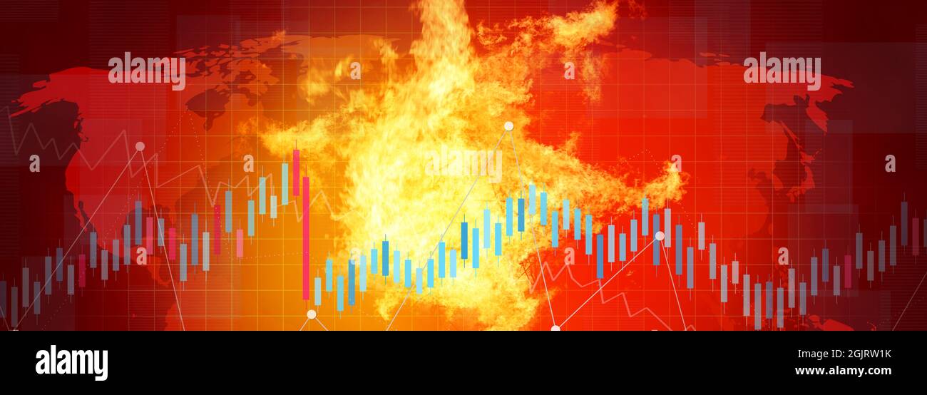 Graphs representing the stock market crash. 3d illustration Stock Photo ...
