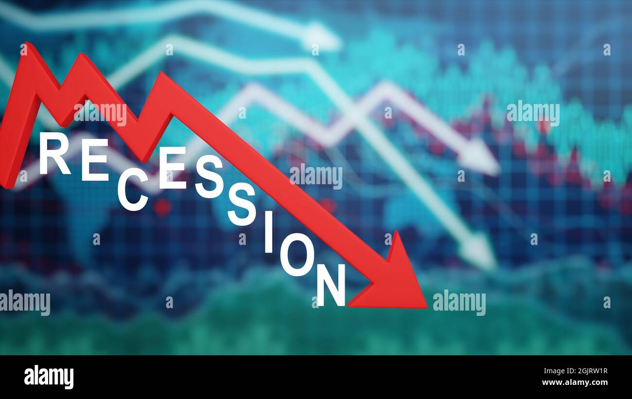 Graphs representing the stock market crash. 3d illustration Stock Photo ...