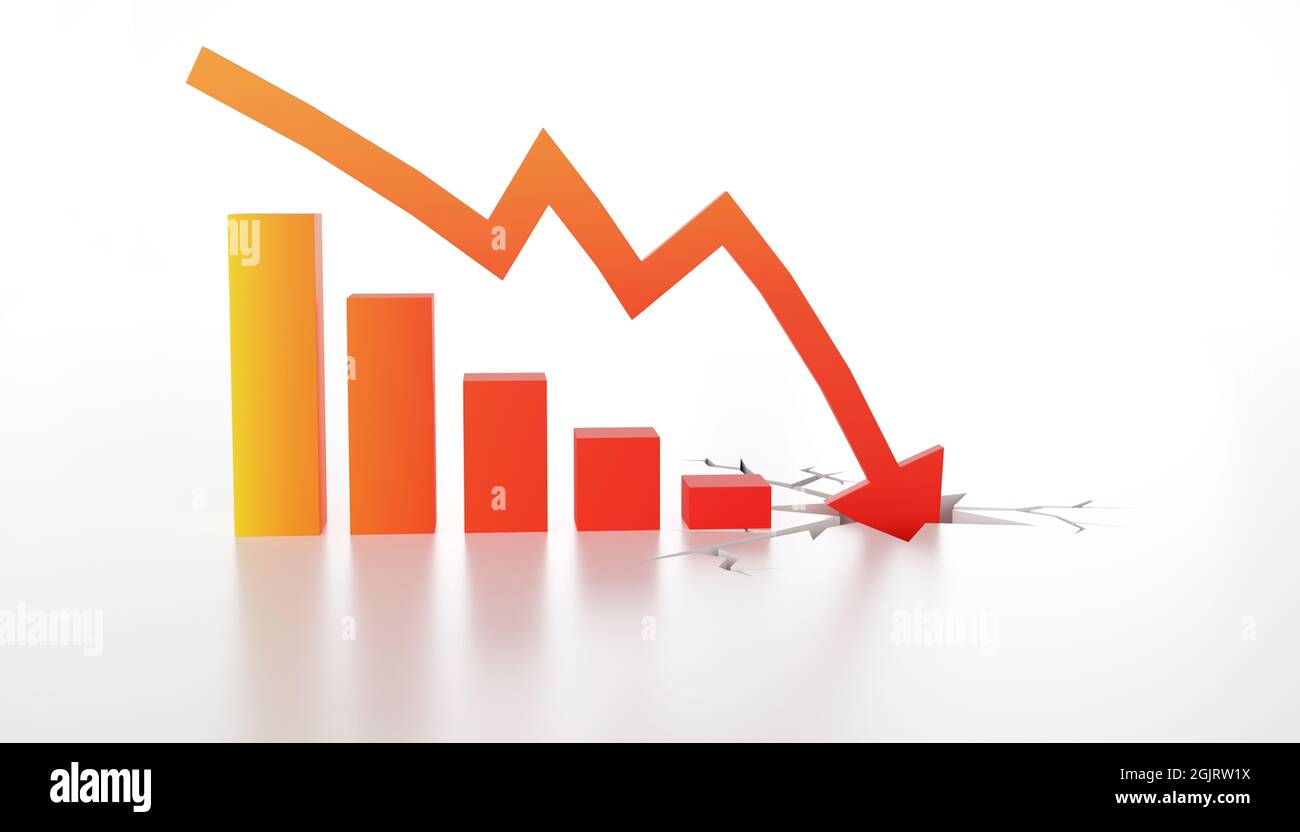 Graphs representing the stock market crash. 3d illustration Stock Photo ...