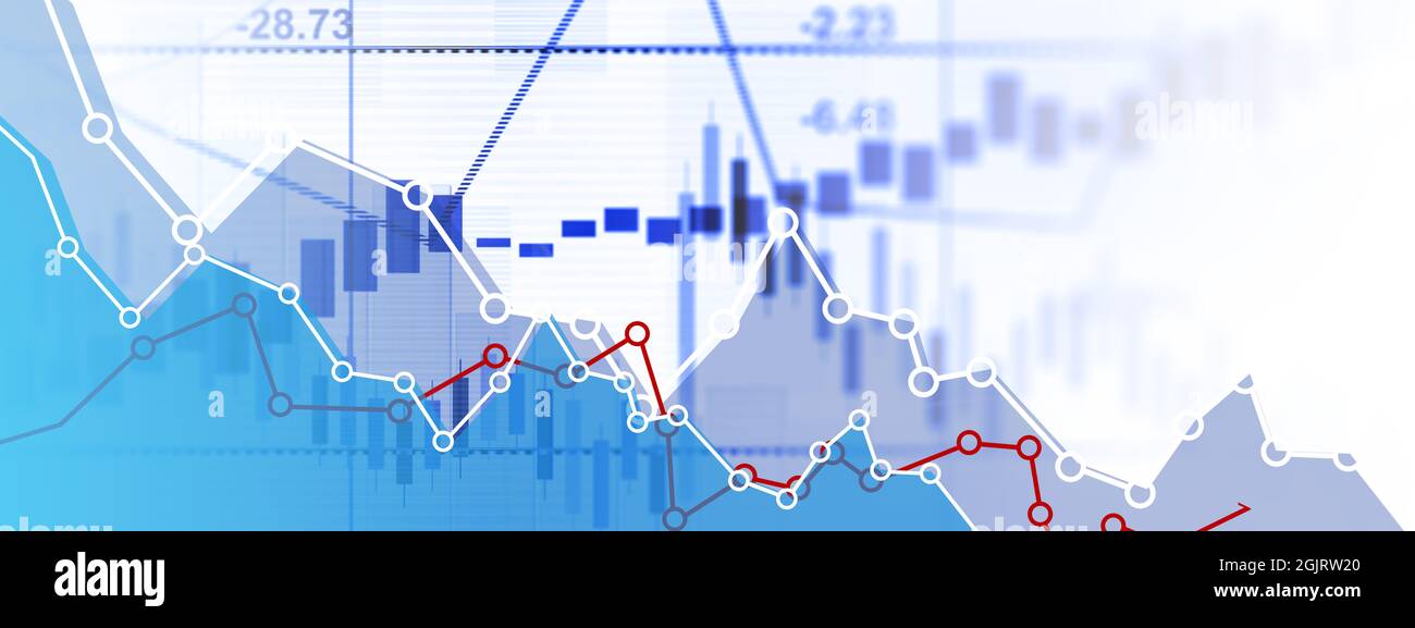 Graphs representing the stock market crash. 3d illustration Stock Photo ...