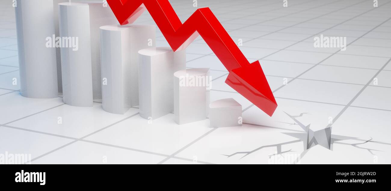 Graphs representing the stock market crash. 3d illustration Stock Photo ...