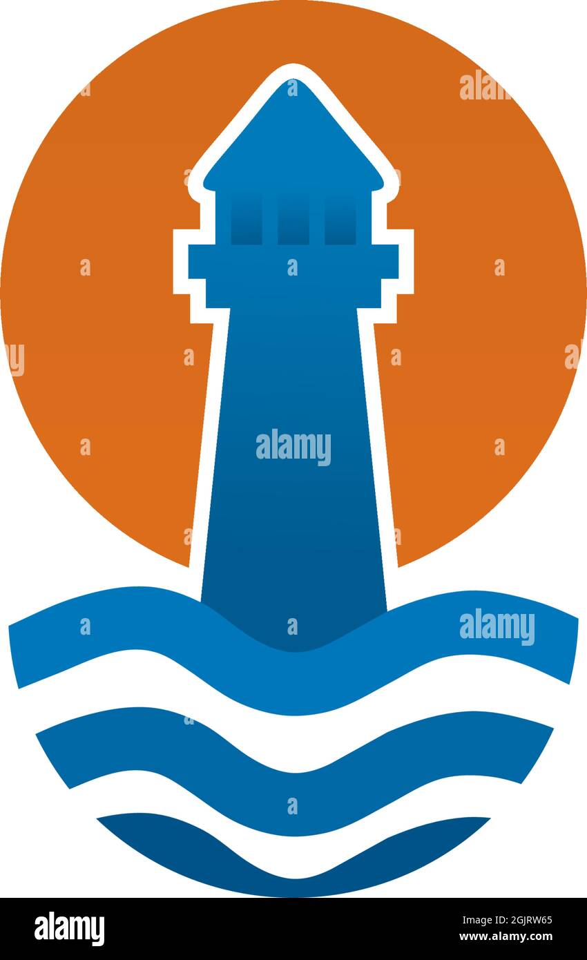 Lighthouse building monitoring icon logo design inspiration vector ...