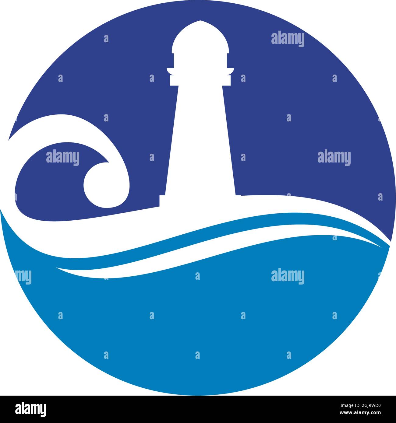 Lighthouse building monitoring icon logo design inspiration vector ...