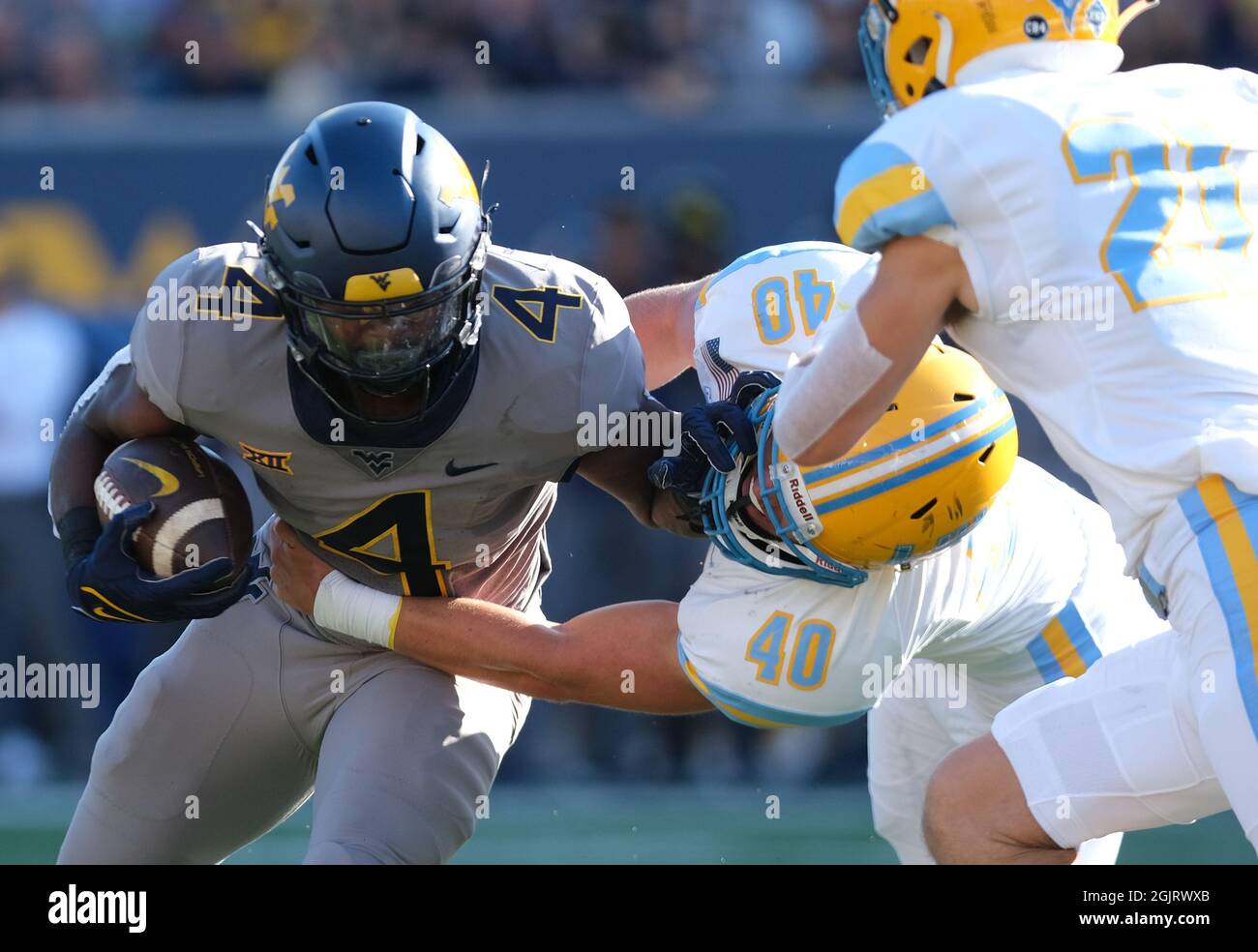 September 11, 2021: West Virginia University running back Leddie Brown ...