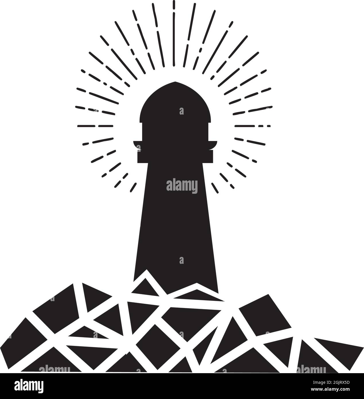 Lighthouse building monitoring icon logo design inspiration vector ...