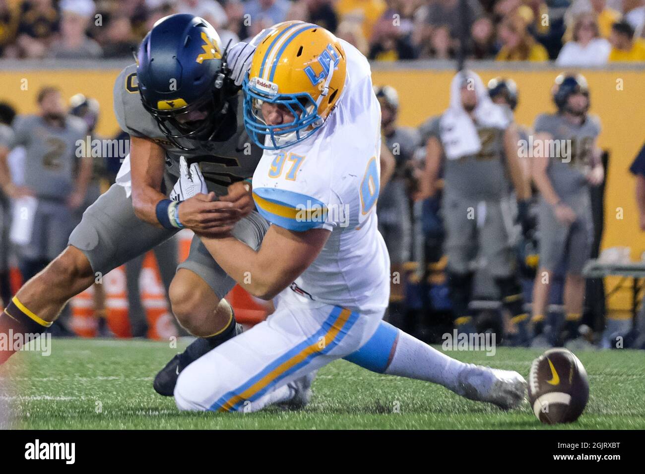 September 11, 2021: West Virginia quarterback Garrett Greene and Long ...