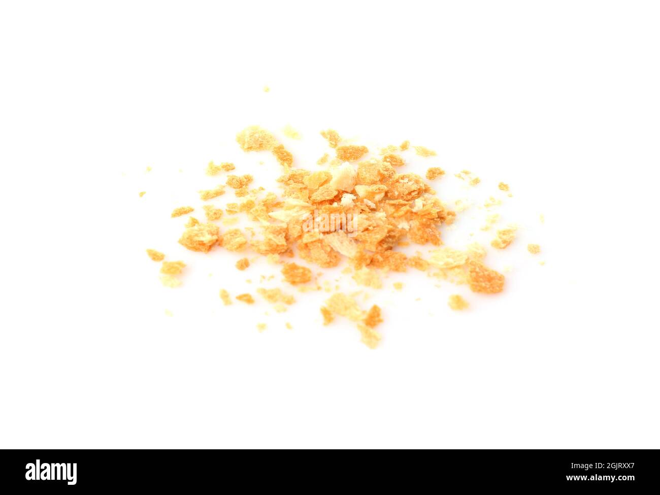 Bread crumbs on white background Stock Photo - Alamy