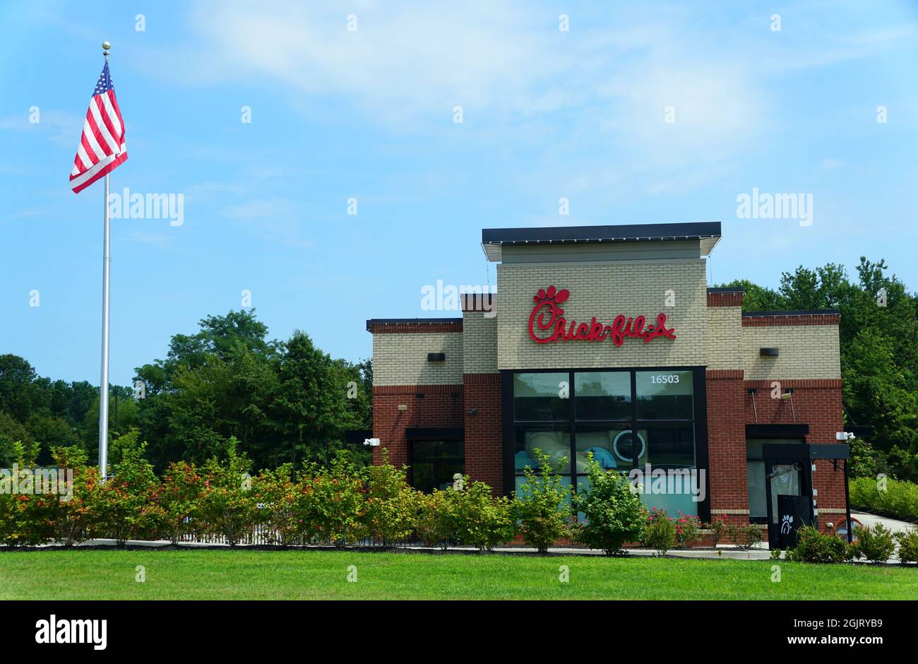 Bowie, Maryland, U.S.A - August 15, 202 -The building of Chick-Fil-A ...