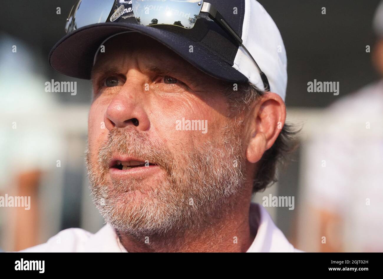 St. Louis, United States. 11th Sep, 2021. Golfer Doug Barron talks with ...