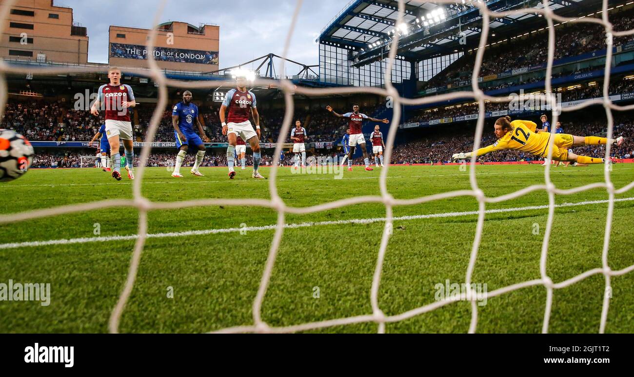 London, Britain. 11th Sep, 2021. Aston Villa's goalkeeper Jed Steer ...