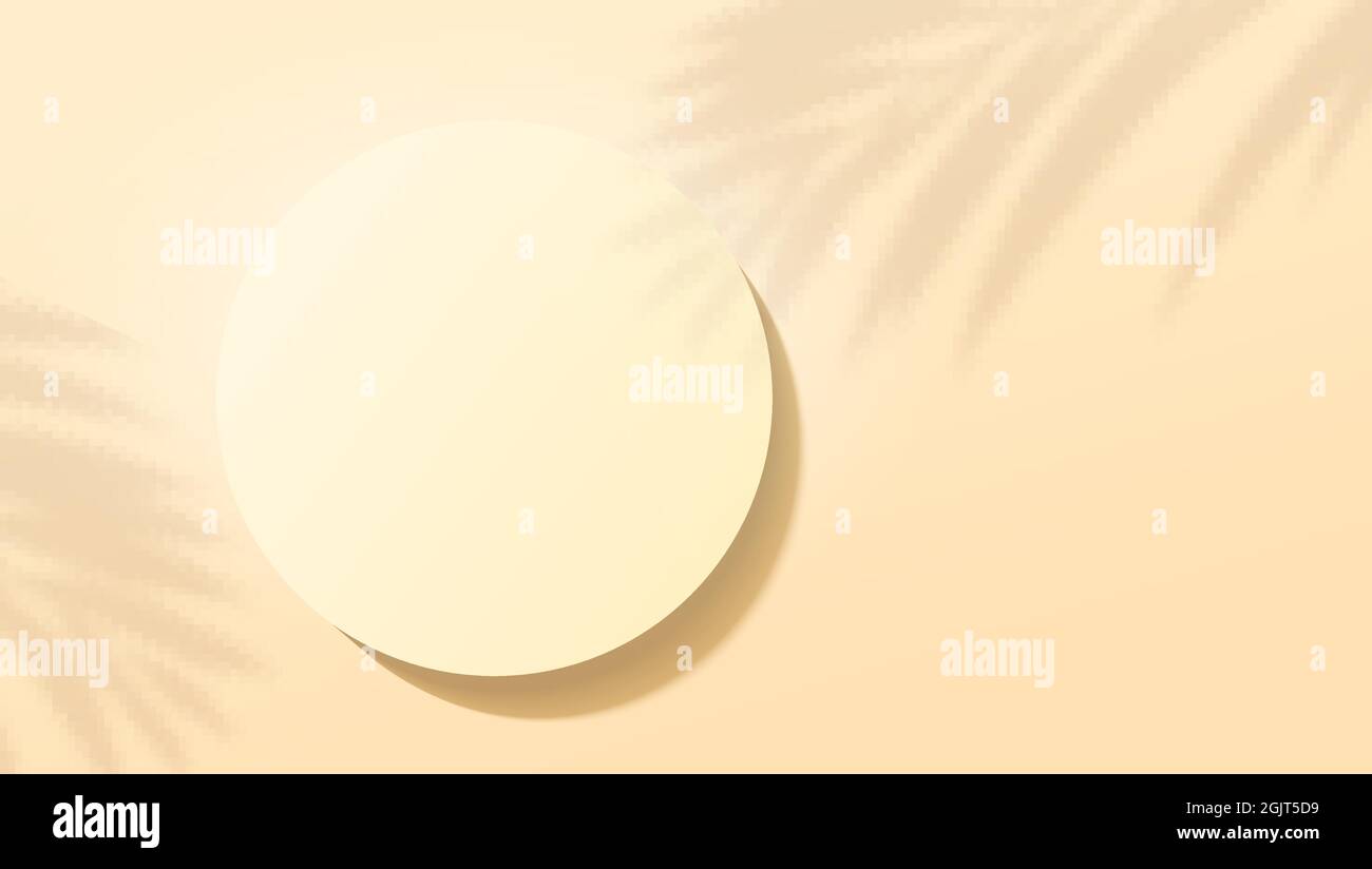 Background with shadow of palm leaves and podium. Scene for product ...