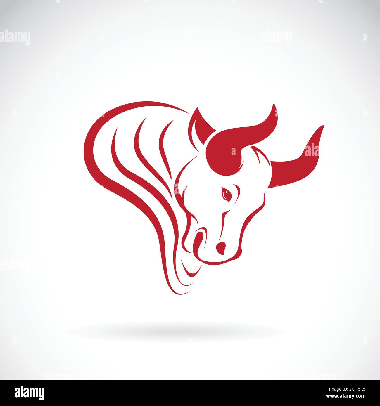 Vector image of a bull head on a white background. Easy editable ...