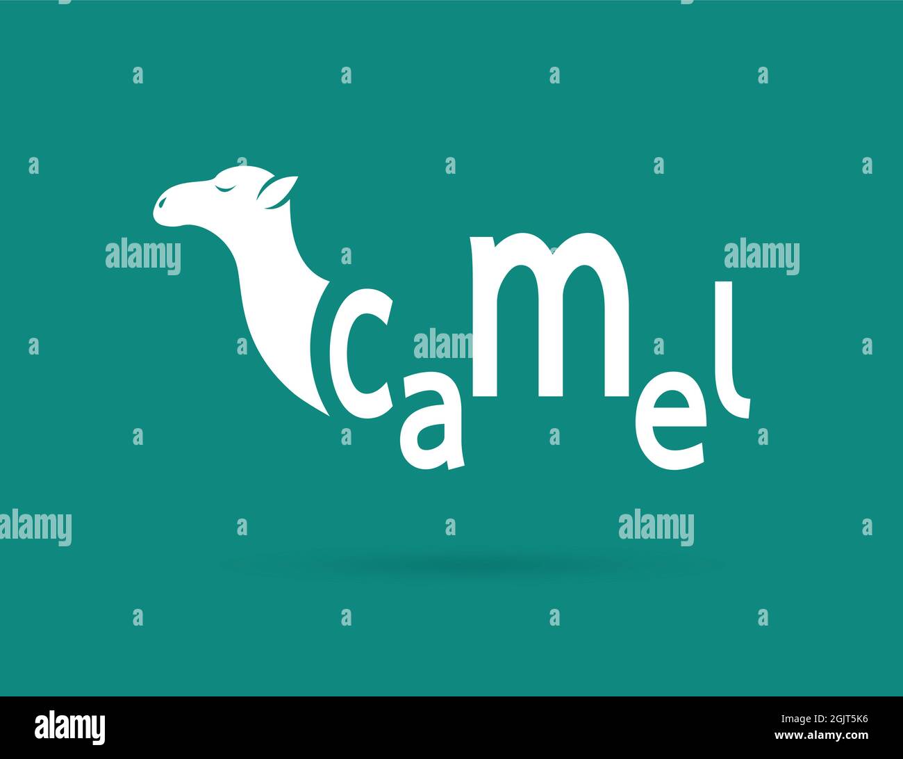 Vector design camel is text on a blue background. Easy editable layered ...