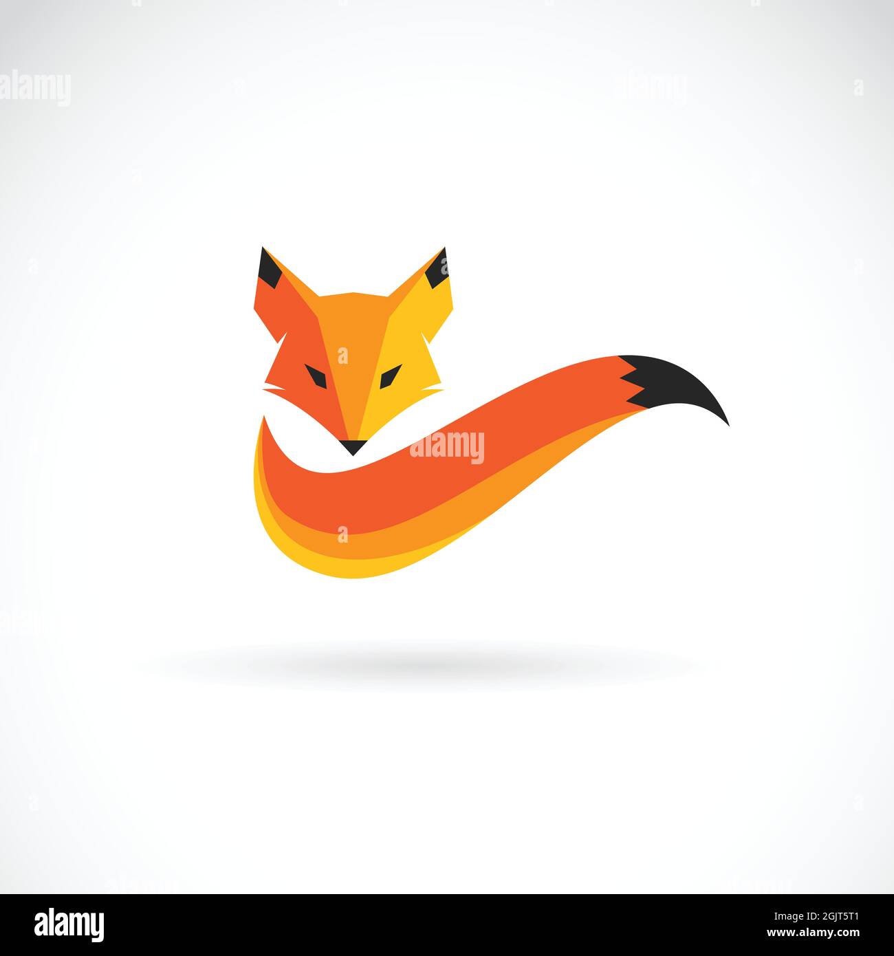 Vector image of a fox design on white background. Easy editable layered ...