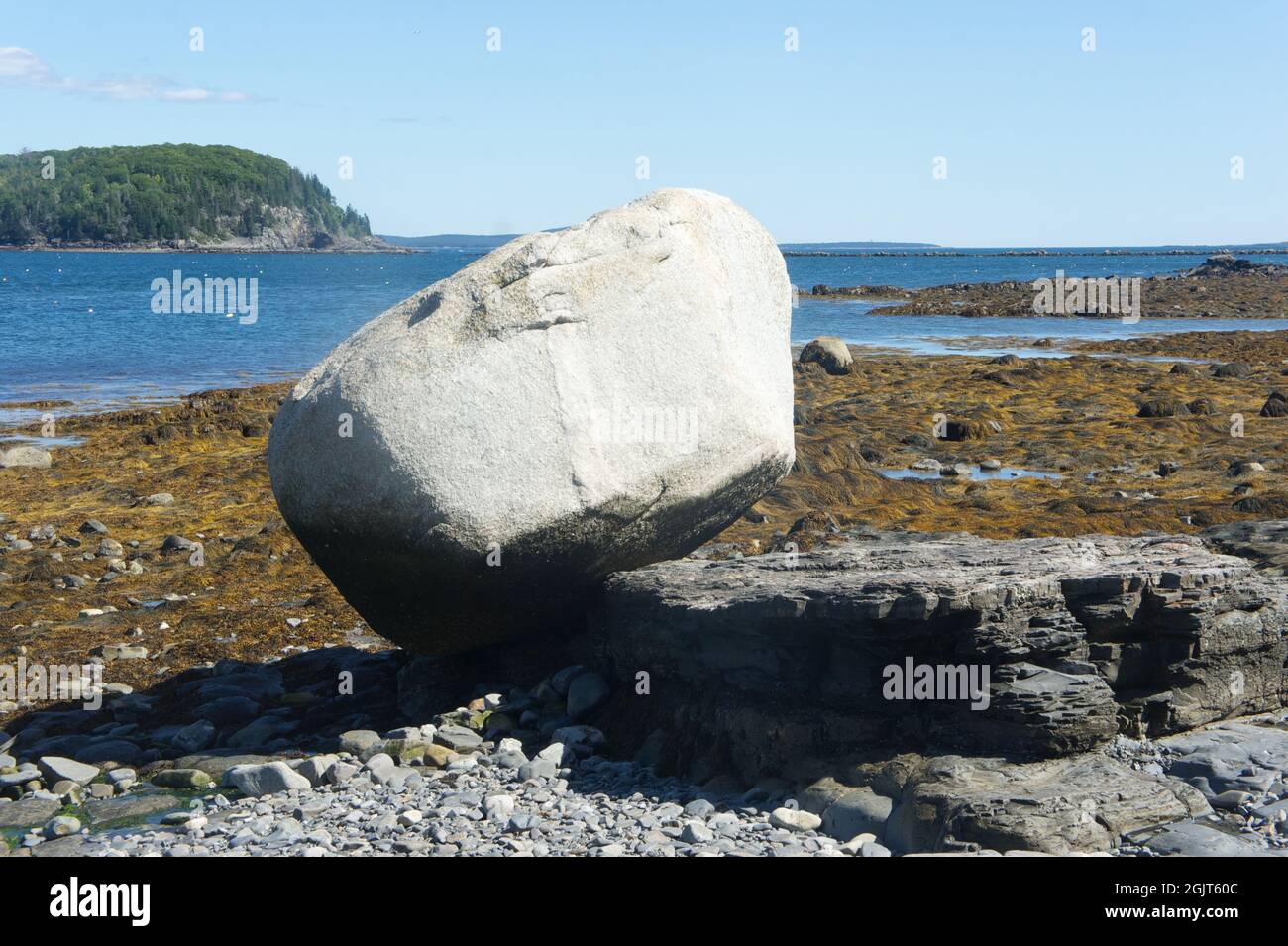 Balance Rock in Bar Harbor, Maine Stock Photo - Alamy