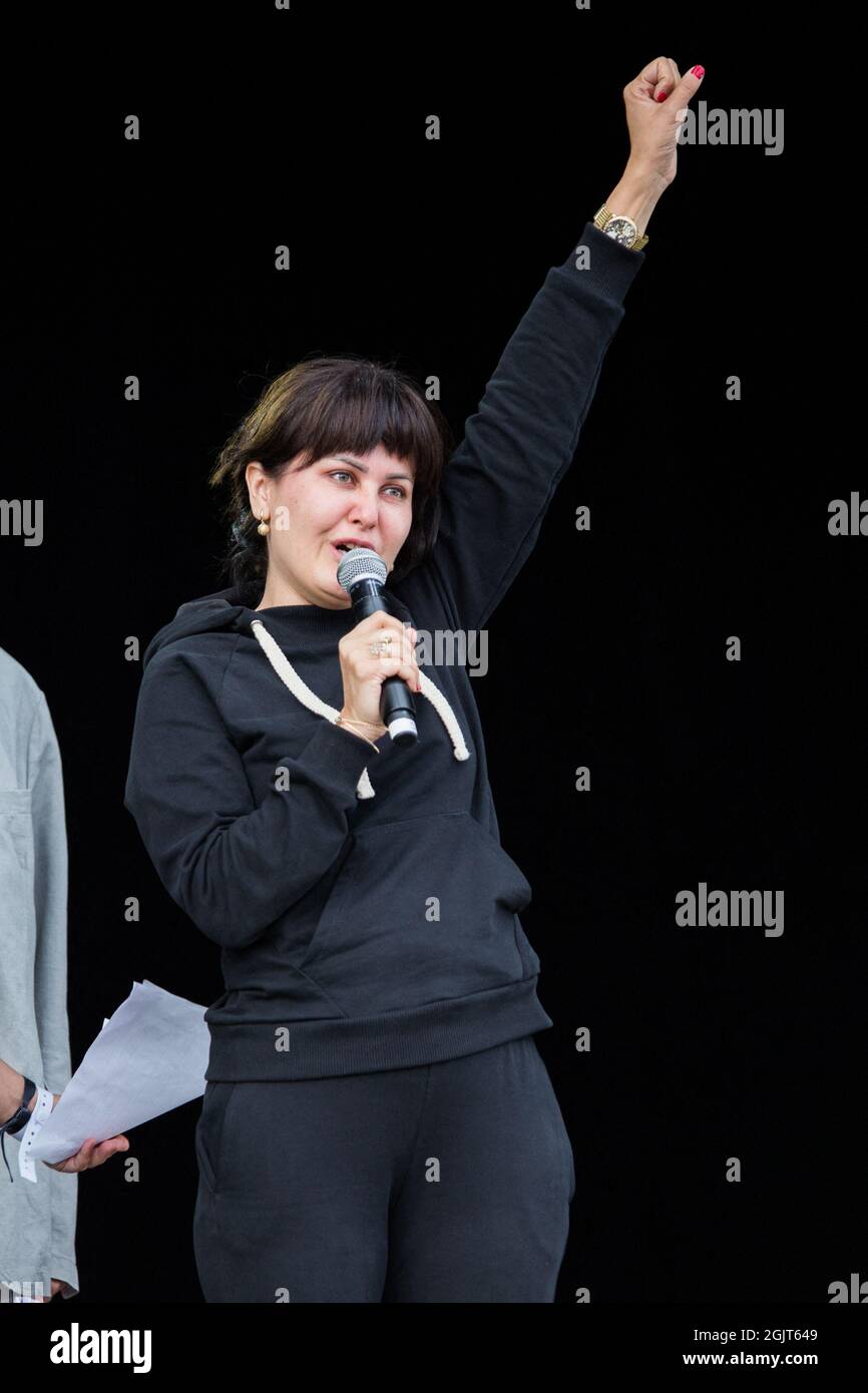 Afghan film director Sahra Mani during the Fete de l'Humanite 2021 in ...