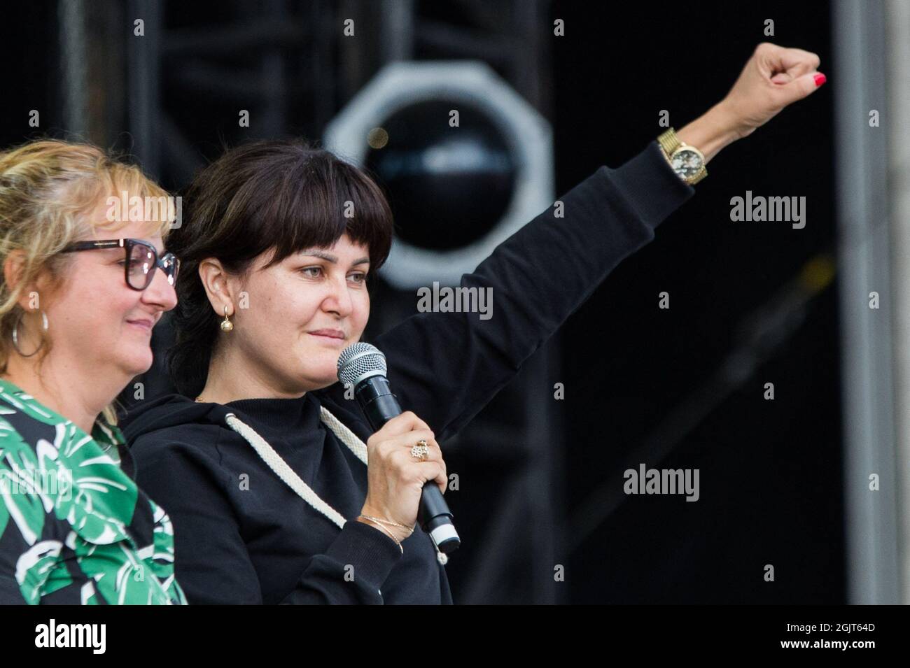 Afghan film director Sahra Mani during the Fete de l'Humanite 2021 in ...