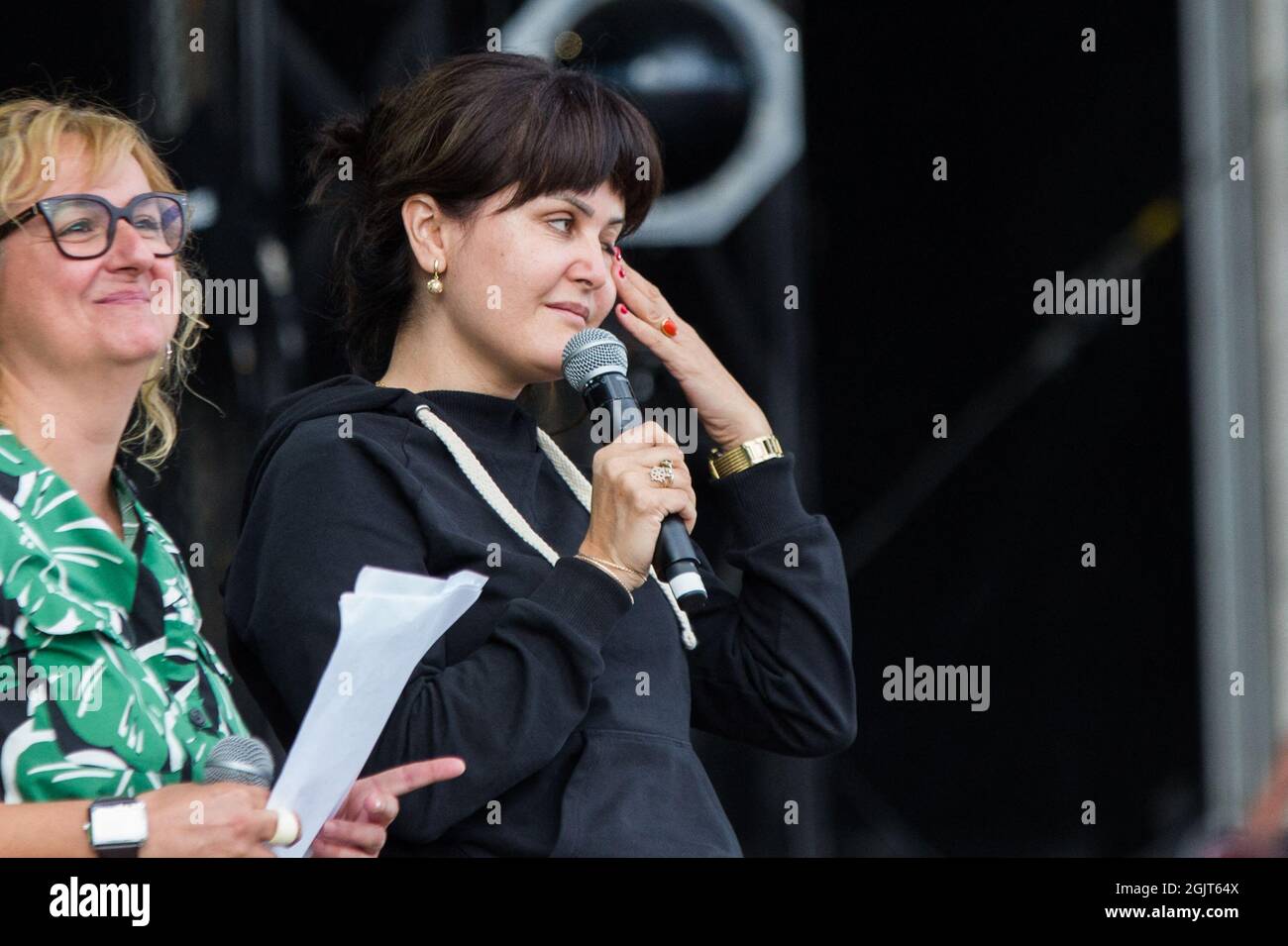 Afghan film director Sahra Mani during the Fete de l'Humanite 2021 in ...