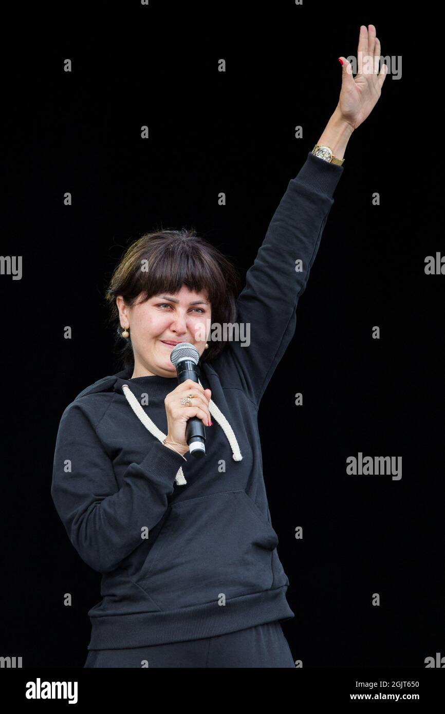 Afghan film director Sahra Mani during the Fete de l'Humanite 2021 in ...