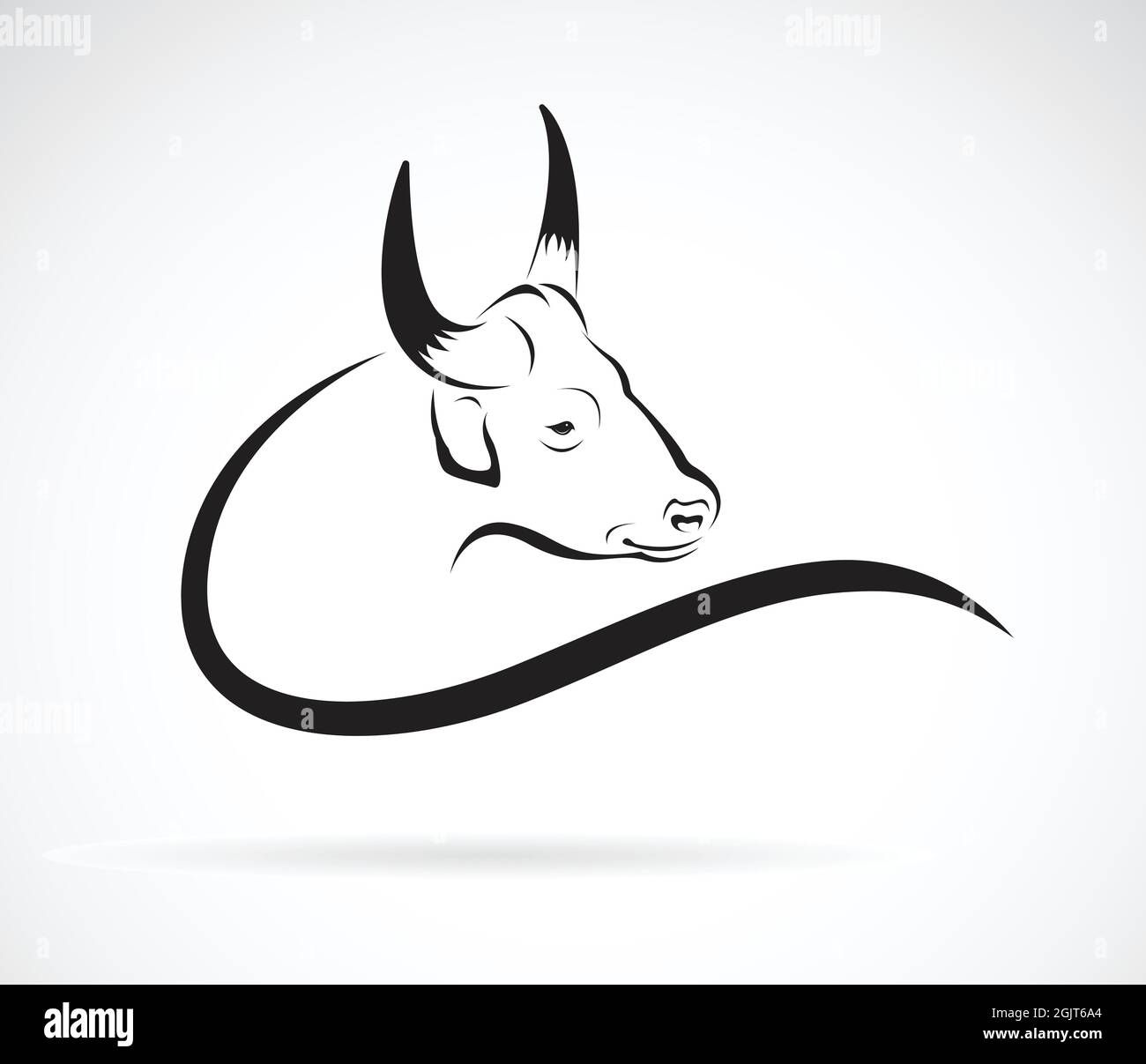 Vector of a bull design on white background. Wild Animals. Easy ...