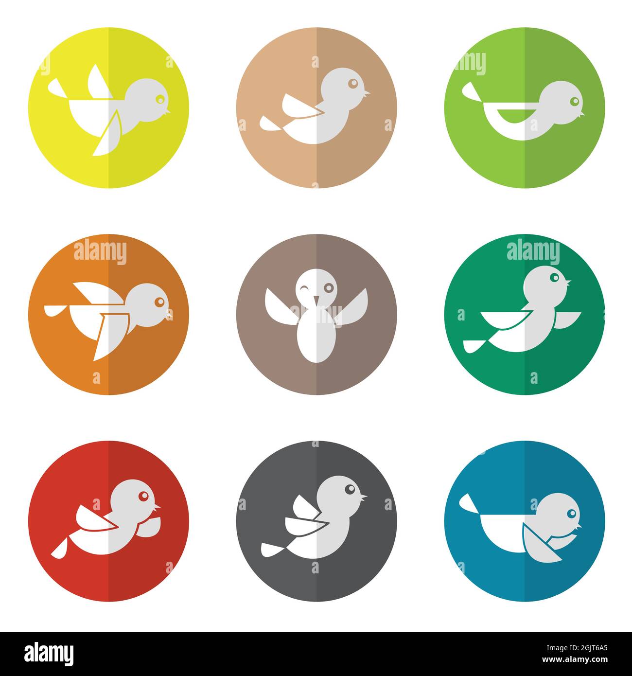 Vector group of bird in the circle on white background. Easy editable ...
