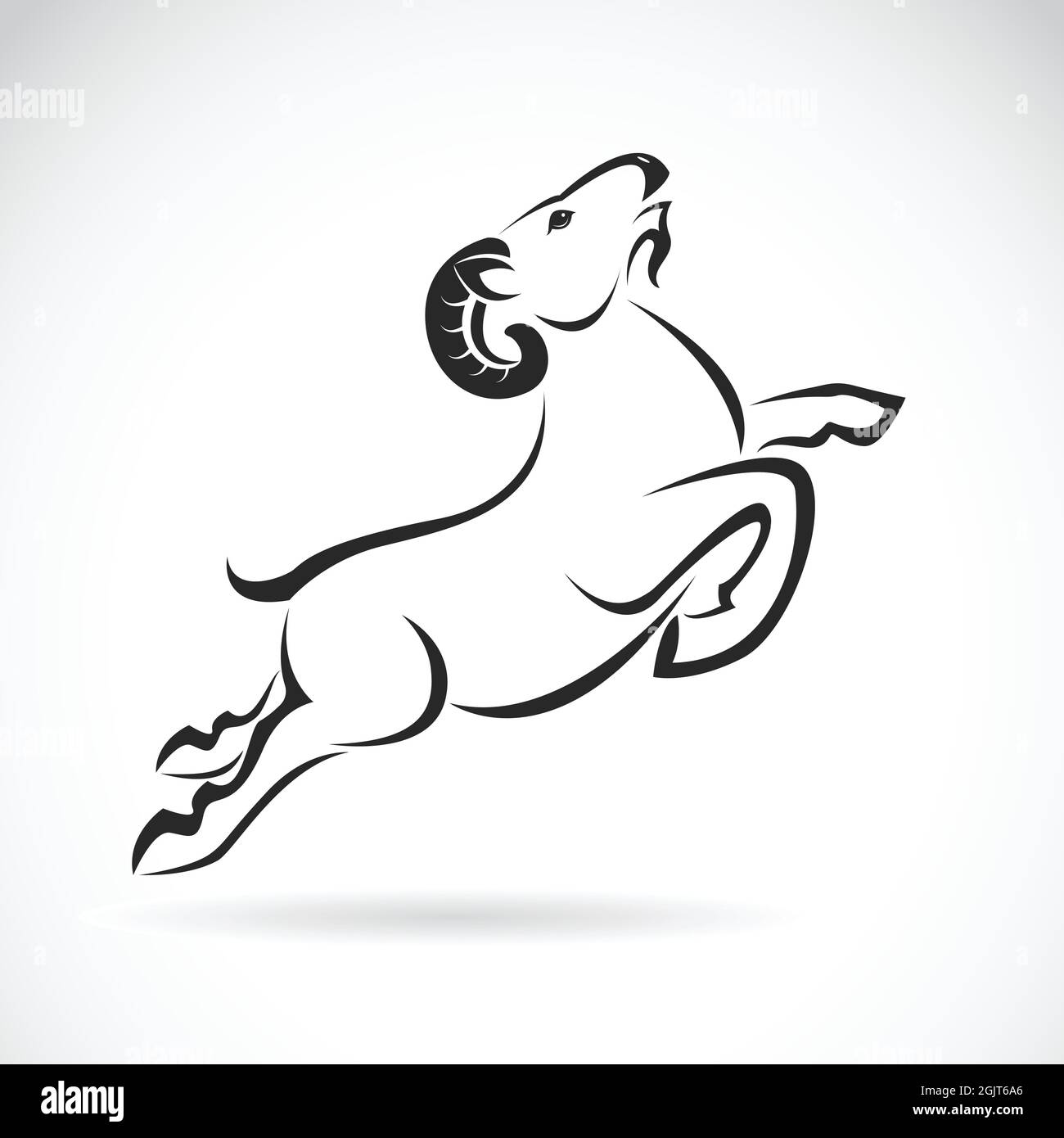 Vector image of a goat design on white background. Easy editable ...