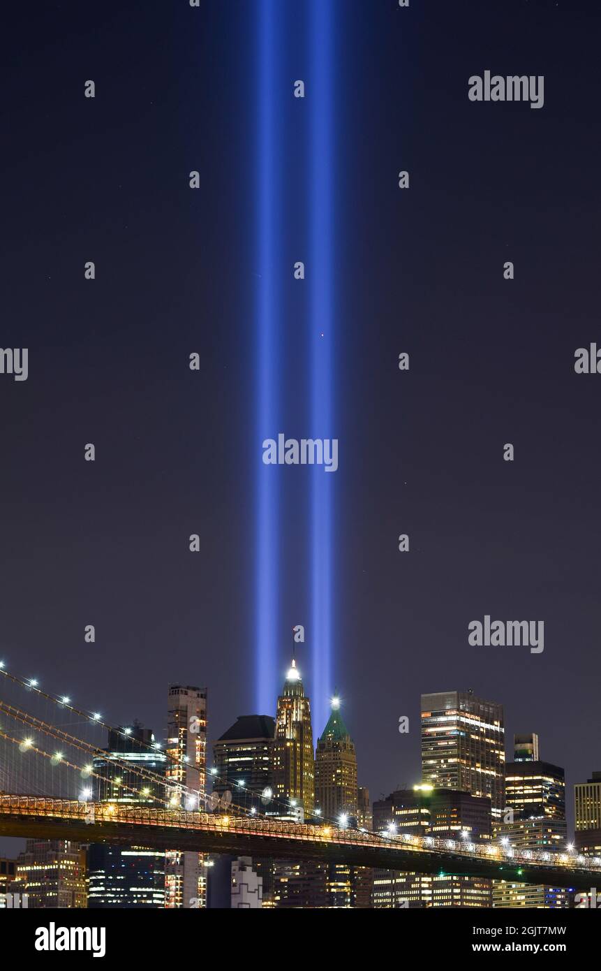 Tribute in Light on the 20th anniversary of 9/11 attacks on September ...