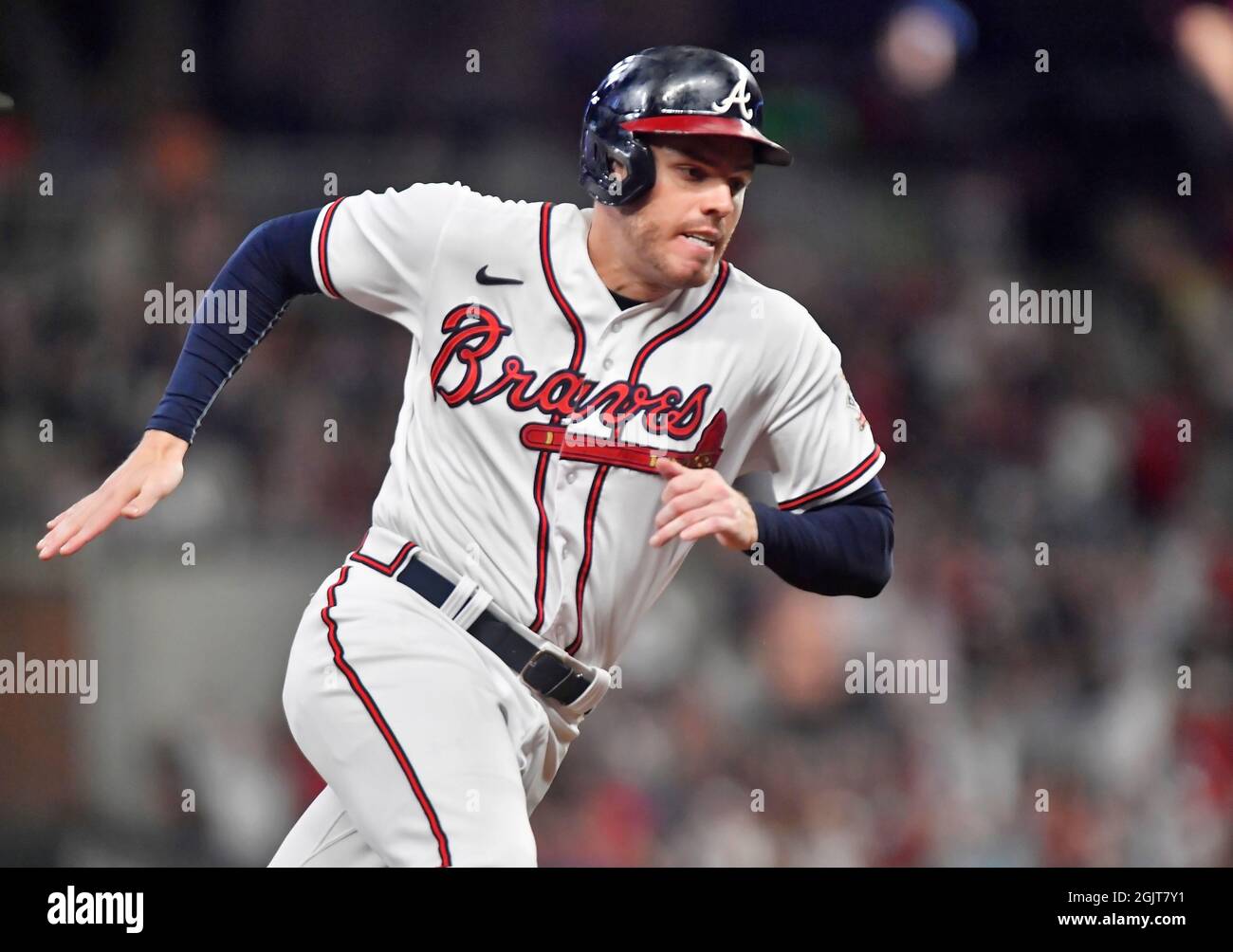 Atlanta, GA, USA. 11th Sep, 2021. Atlanta Braves first baseman Freddie ...