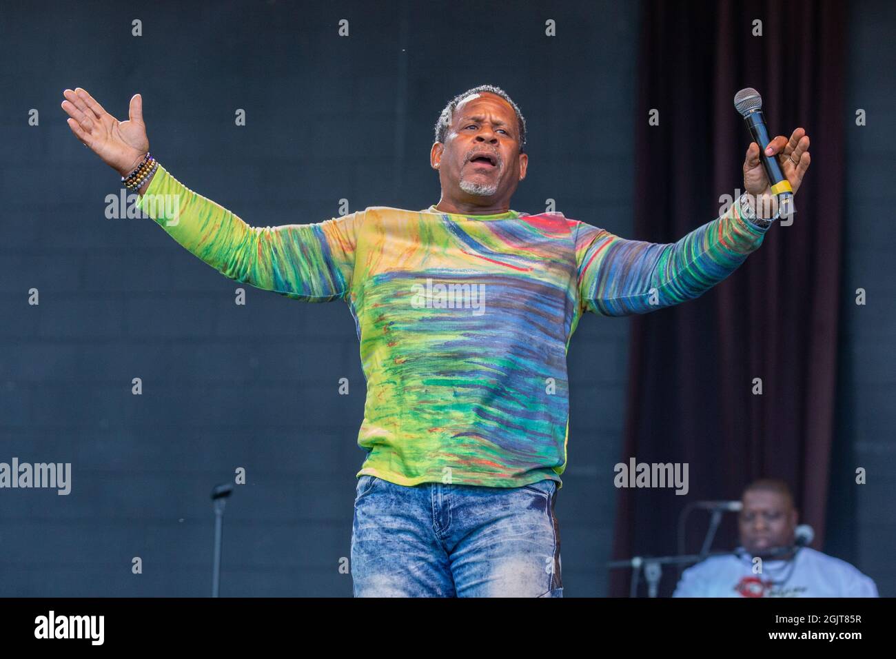 Master Gee (Guy O'Brien) of The Sugarhill Gang during the Summerfest ...