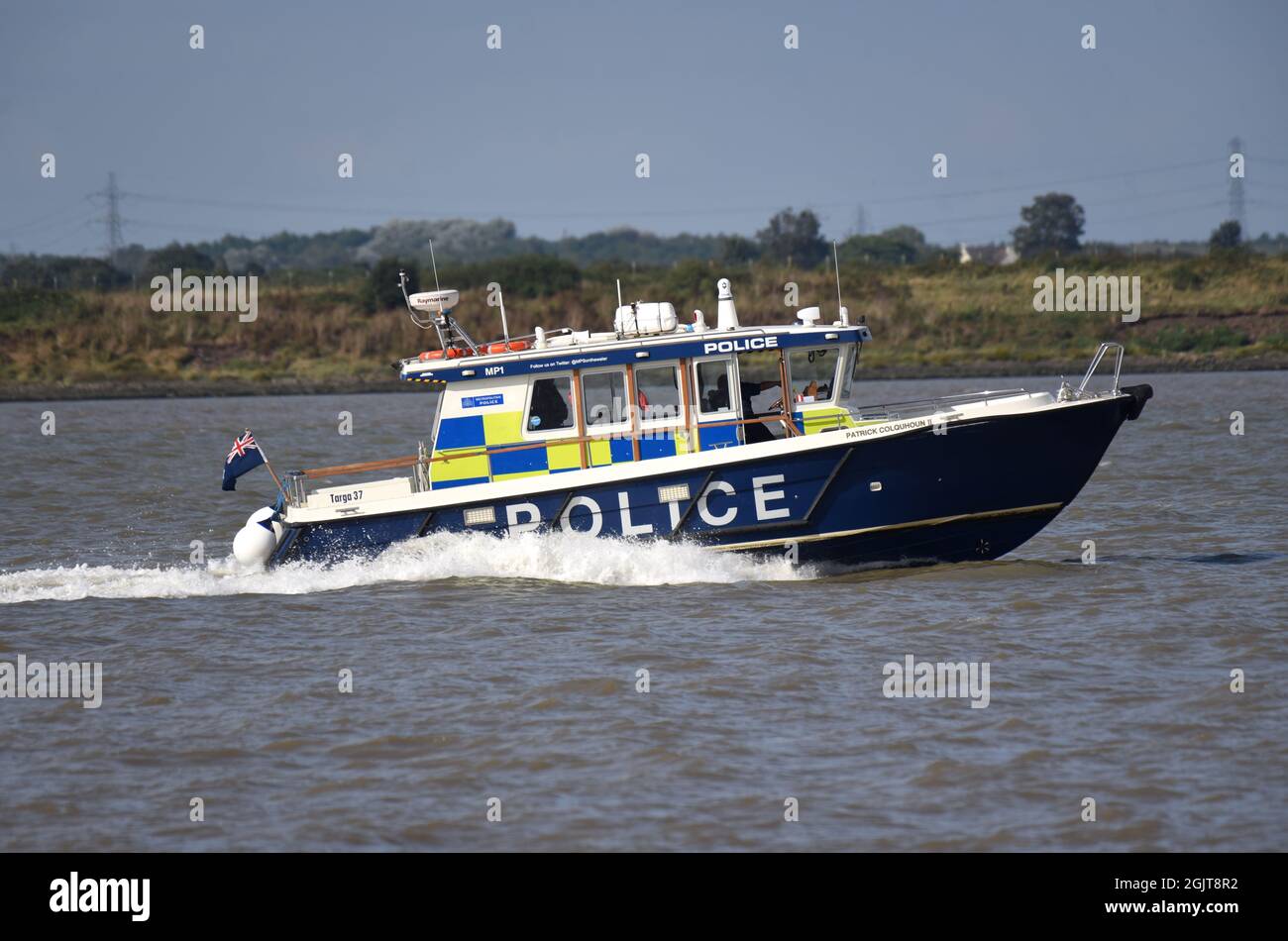 11/09/2021River Thames Gravesend UK. Metropolitan police boat Patrick ...