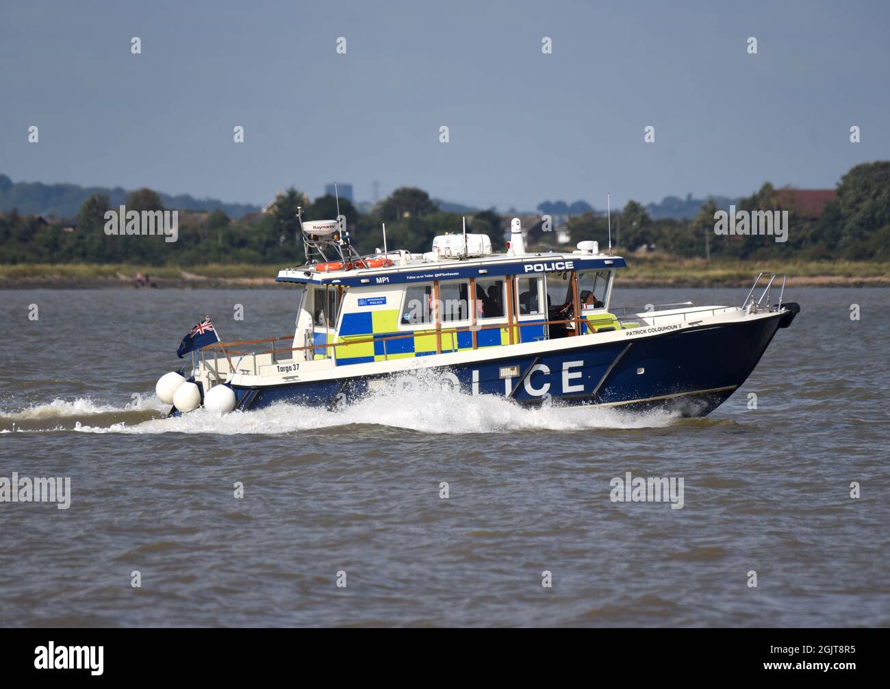 11/09/2021River Thames Gravesend UK. Metropolitan police boat Patrick ...